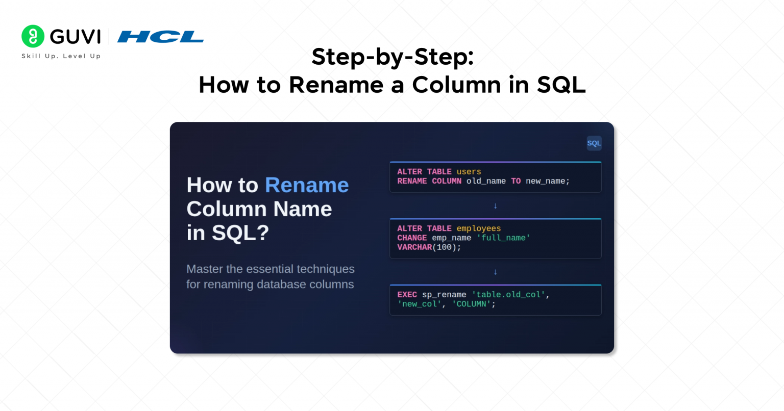 How to Rename a Column in SQL: A Step-by-Step Guide